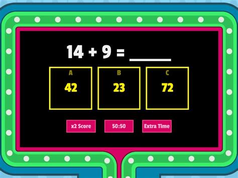 Addition By Counting On Up To 100 Gameshow Quiz