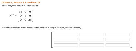 Solved Find A Diagonal Matrix A That Satisfies A Write Chegg Com