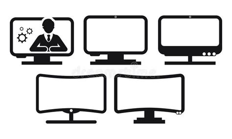 Workstation Icon With Multiple Computer Monitors And Laptop Display Stock Vector Illustration