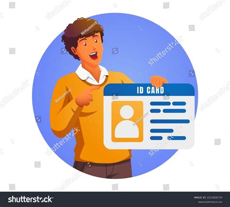 Woman Showing Id Card Stock Vector Royalty Free 2215826735 Shutterstock