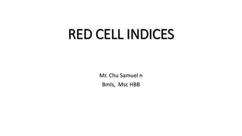 Red Cell Indices Pdf
