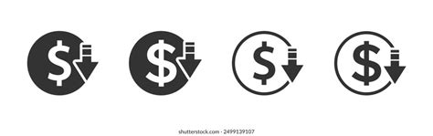 Cost Reduction Vector Icon Concepts Stock Vector Royalty Free