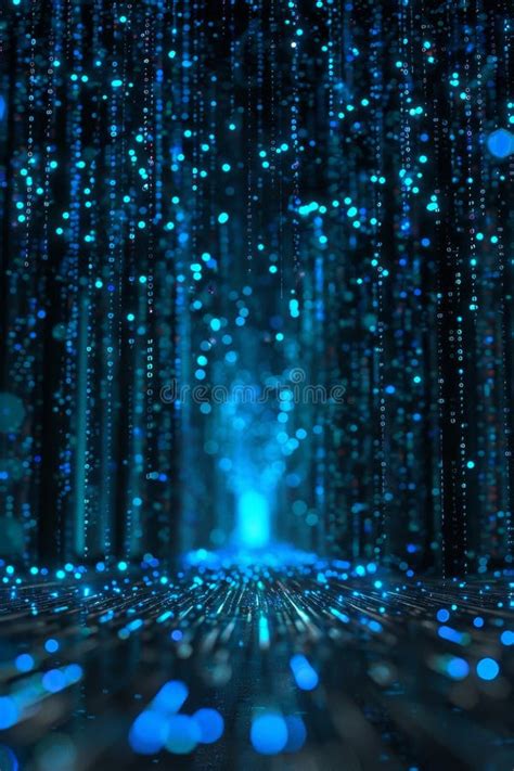 Abstract Blue Data Stream Digital Information Flow Big Data