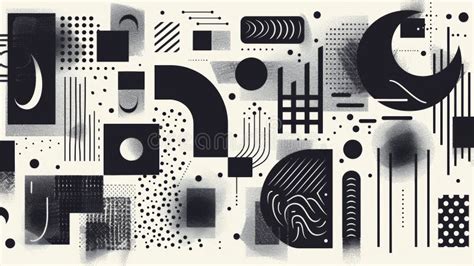 Geometric Line Art Modern Minimalist Line Art Illustration Featuring Abstract Geometric Shapes