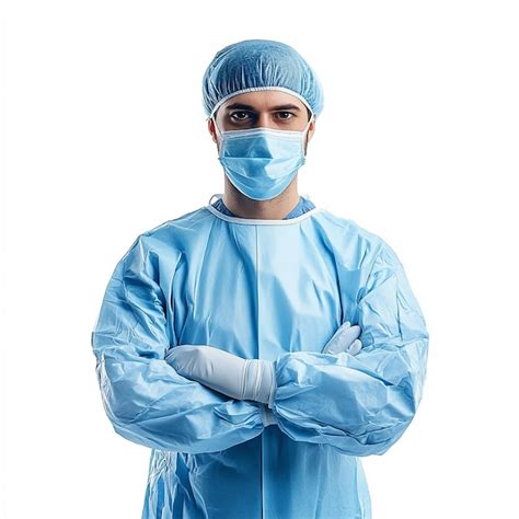 Surgeon On White Background Premium Ai Generated Image