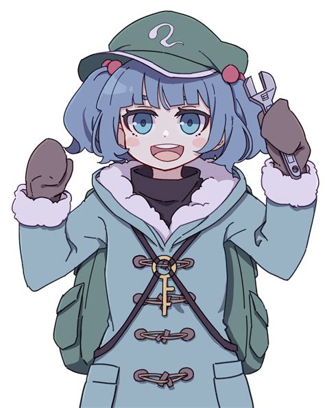 Safebooru 1girl Absurdres Backpack Bag Blue Eyes Blue Hair Blue Shirt