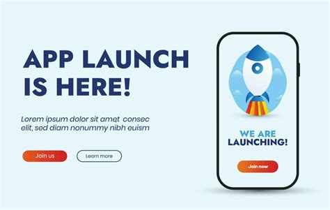 App Launch App Launch Event Post Template With Rocket In Mobile Screen Mobile App Launching