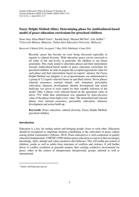Pdf Fuzzy Delphi Method Fdm Determining Phase For Multicultural
