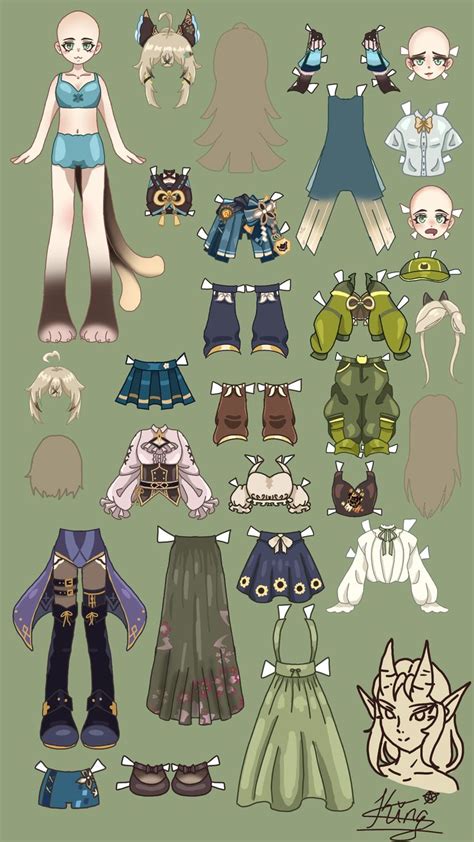 бумажная кукла Кирара In 2024 Paper Dolls Paper Doll Template Paper Doll Dress