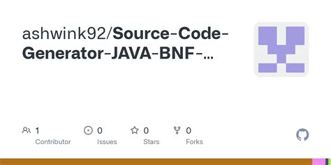 Github Ashwink92source Code Generator Java Bnf Grammar