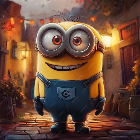 Minion Cartoon Background Illustration Premium Ai Generated Image