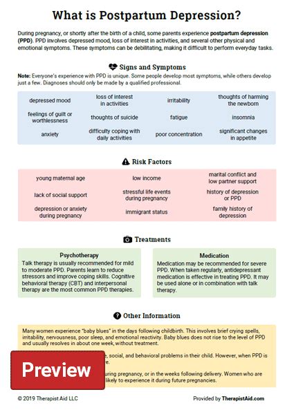 Postpartum Depression Worksheets Artofit