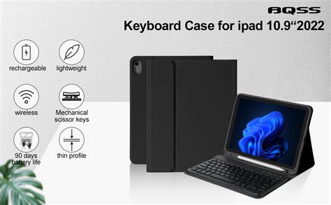 Amazon.com: BQSS iPad 10th Generation Keyboard Case 10.9“2022, Slim ...