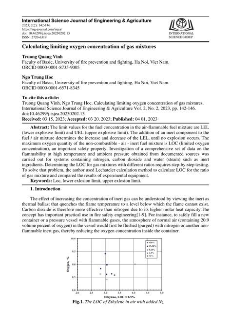 Pdf Calculating Limiting Oxygen Concentration Of Gas Mixtures