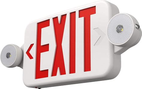 LED Exit Sign Emergency LightHi Output Compact Combo UL With Battery Backup General