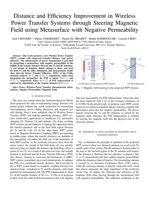 Pdf Distance And Efficiency Improvement In Wireless Power Transfer