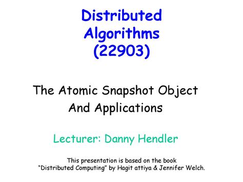 Distributed Algorithms 22903 Ppt Download