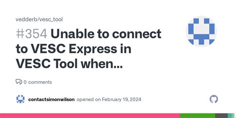 Unable To Connect To VESC Express In VESC Tool When Connected Via