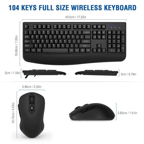 Buy Wireless Keyboard And Mouse Combo Edjo 2 4g Full Sized Ergonomic