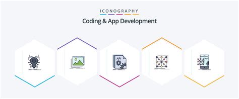 Coding And App Development 25 Filledline Icon Pack Including App Data