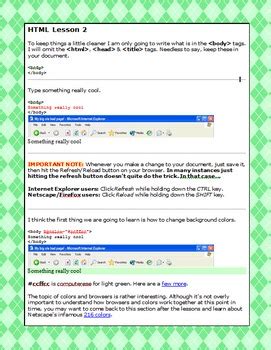 HTML Lesson By Fmsshepperd Designs TPT