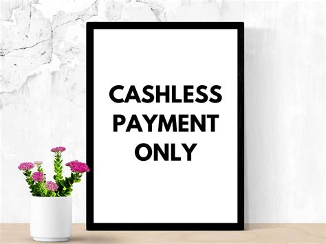 Cashless Payment Sign Printable Signage For Boutiques Retail Stores