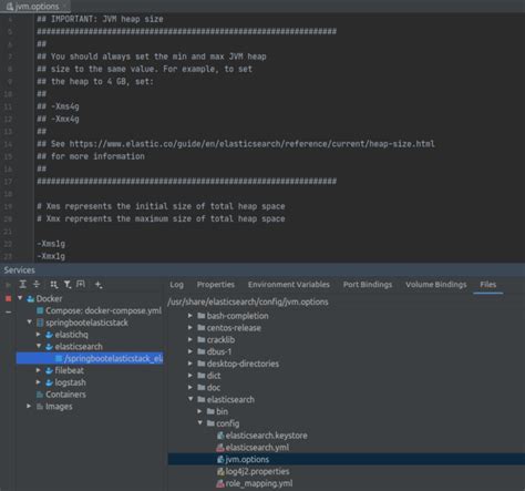 Setting JVM Options For An Elasticsearch Service Run In A Docker Container