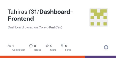 Github Tahirasif31dashboard Frontend Dashboard Based On Core Html Css