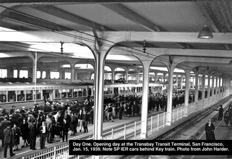 Key System Interurban Trains Loading At The Transbay Terminal 1939