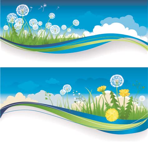 여름 푸른 하늘 배너 Eps Uidownload