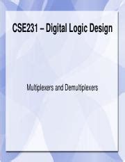 Lec9 Pdf CSE231 Digital Logic Design Multiplexers And