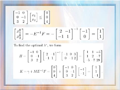 Hildreths Quadratic Programming Procedure If The Active Constraints