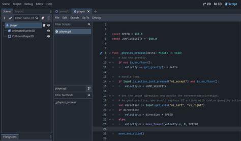 Brackeys Tutorial Character Wont Move Programming Godot Forum
