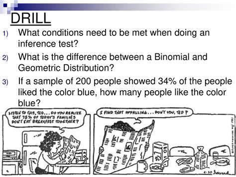DRILL What Conditions Need To Be Met When Doing An Inference Test