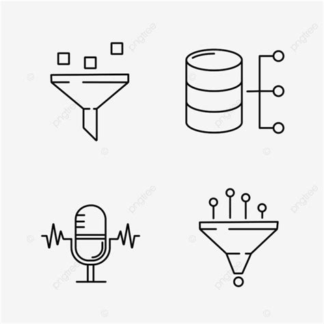 기계 학습 선형 아이콘 세트 통계 필터 디자인 png 일러스트 및 벡터 에 대한 무료 다운로드 pngtree