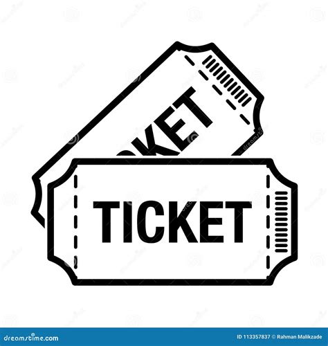 Ticket Icon On White Background Vector Illustration Stock Vector Illustration Of Isolated