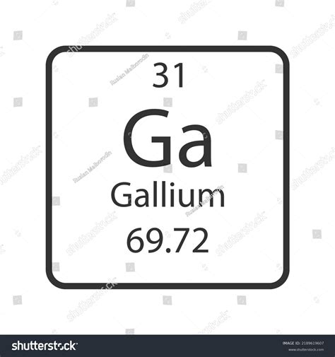 Gallium Symbol Chemical Element Periodic Table Stock Vector Royalty