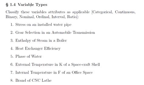Solved 14 Variable Types Classify These Variables