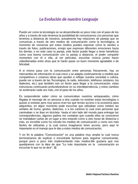 La Evolución Del Lenguaje Pdf