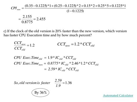 Ppt Suppose You Have A Loadstore Computer With The Following Instruction Mix Operation