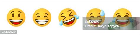 Emoji 행복한 벡터 Set 웃고 재미있고 윙크하고 쾌활하고 즐거운 이모티콘 표정 그래픽 요소의 이모티콘 벡터 일러스트 레이 션 이모티콘 행복한 노란색 이모티콘 모음입니다