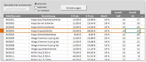 Excel Inventur Mit Barcodescanner Kostenloses Tool Für Lager And Bestand