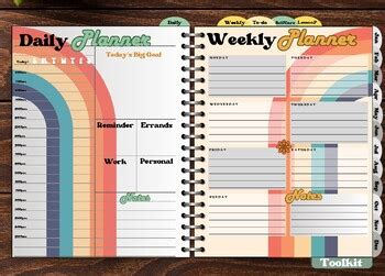 3 In 1 Planner Personal Lesson Visual Supports Retro Planner Space