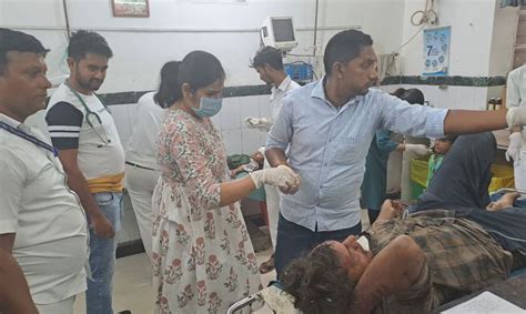 Four Injured In Bike Accident In Rajasthans Pali पाली में सड़क हादसे