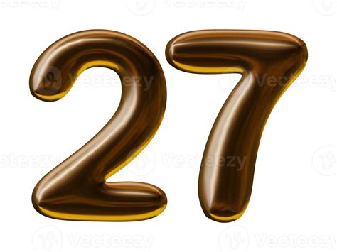 Number 27 Design In 3d Render 19552790 Png