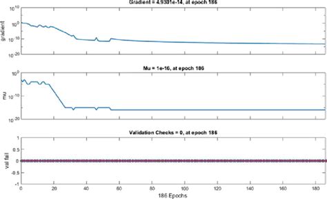 Evolution Of The Gradient The Mu And Validation Check Across 186