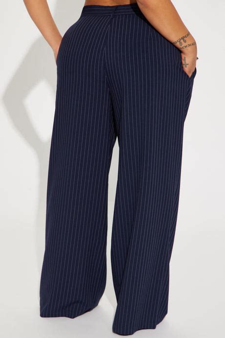Turning Heads Pinstripe Trouser Navy Fashion Nova