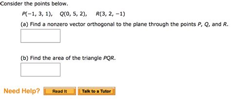 Solved Consider The Points Below A Find A Nonzero Vector Chegg