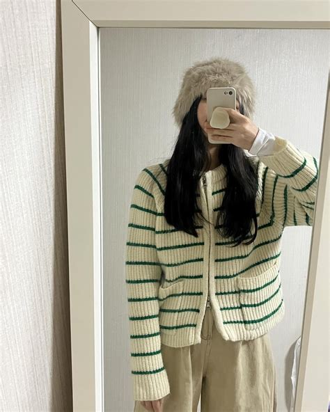 체형커버 유니브 단가라 지퍼 니트 아우터 포켓 도톰 겨울 투웨이 집업 가디건 2colors 에이블리