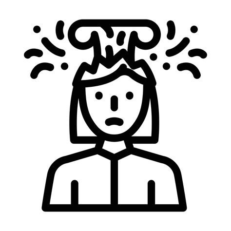 Brain Explosion Female Line Icon Vector Illustration 17291094 Vector Art At Vecteezy